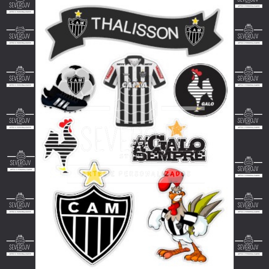 Topo de Bolo-Futebol- Atlético Mineiro Galo | Shopee Brasil
