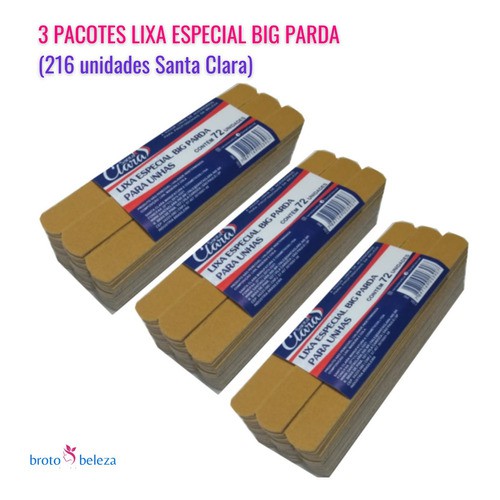 Lixa Big Santa Clara Para Manicure E Pedicure 216 Unidades 3 Pacotes 72 ...