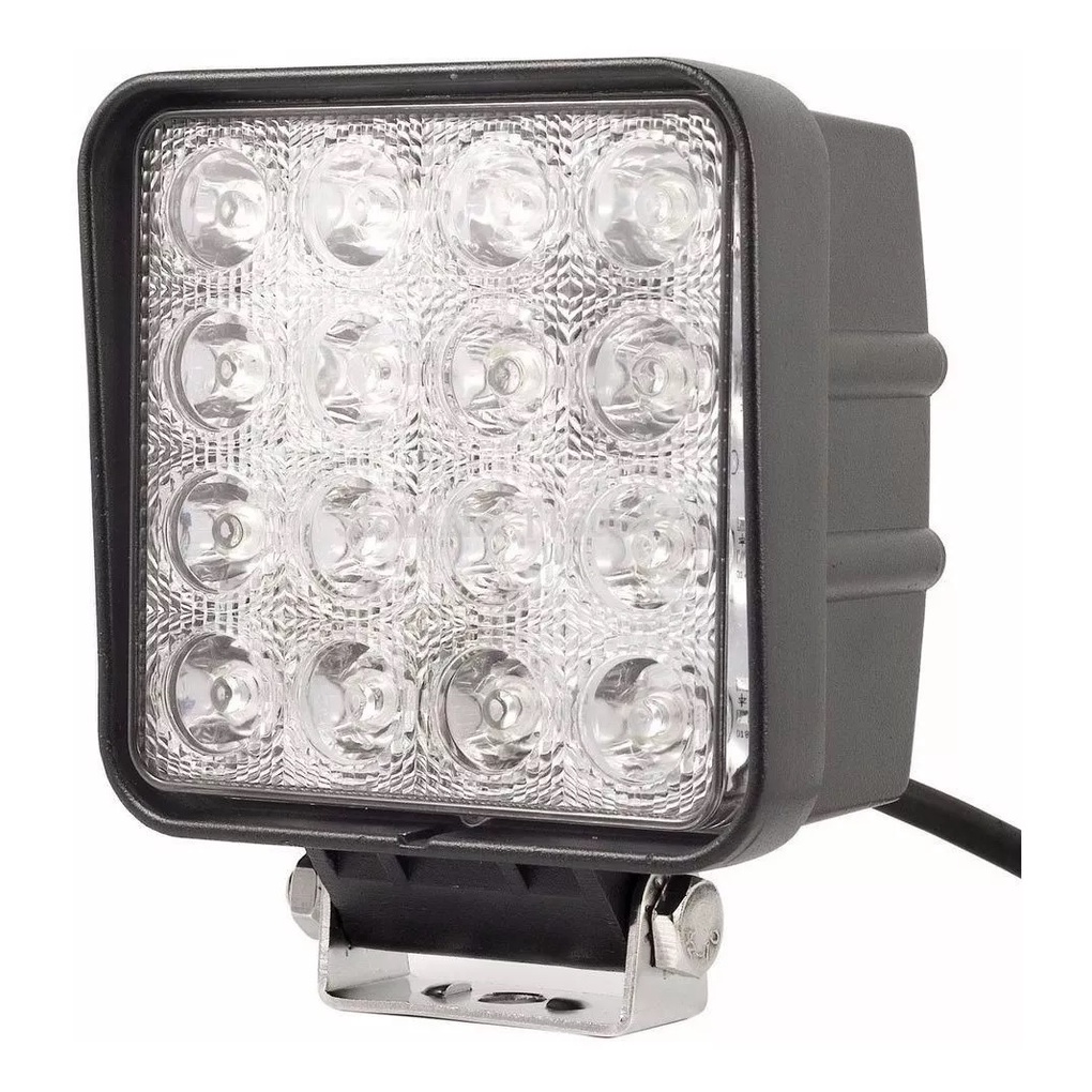 Farol de milha led quadrado universal 12/24v 48w Off Road Moto Carro ...