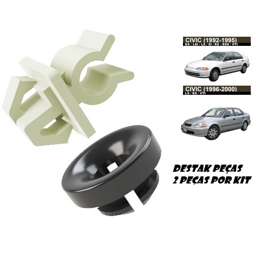 Kit de Sustentação da Vareta do Capô Honda Civic (1994 1995 1996 1997 ...