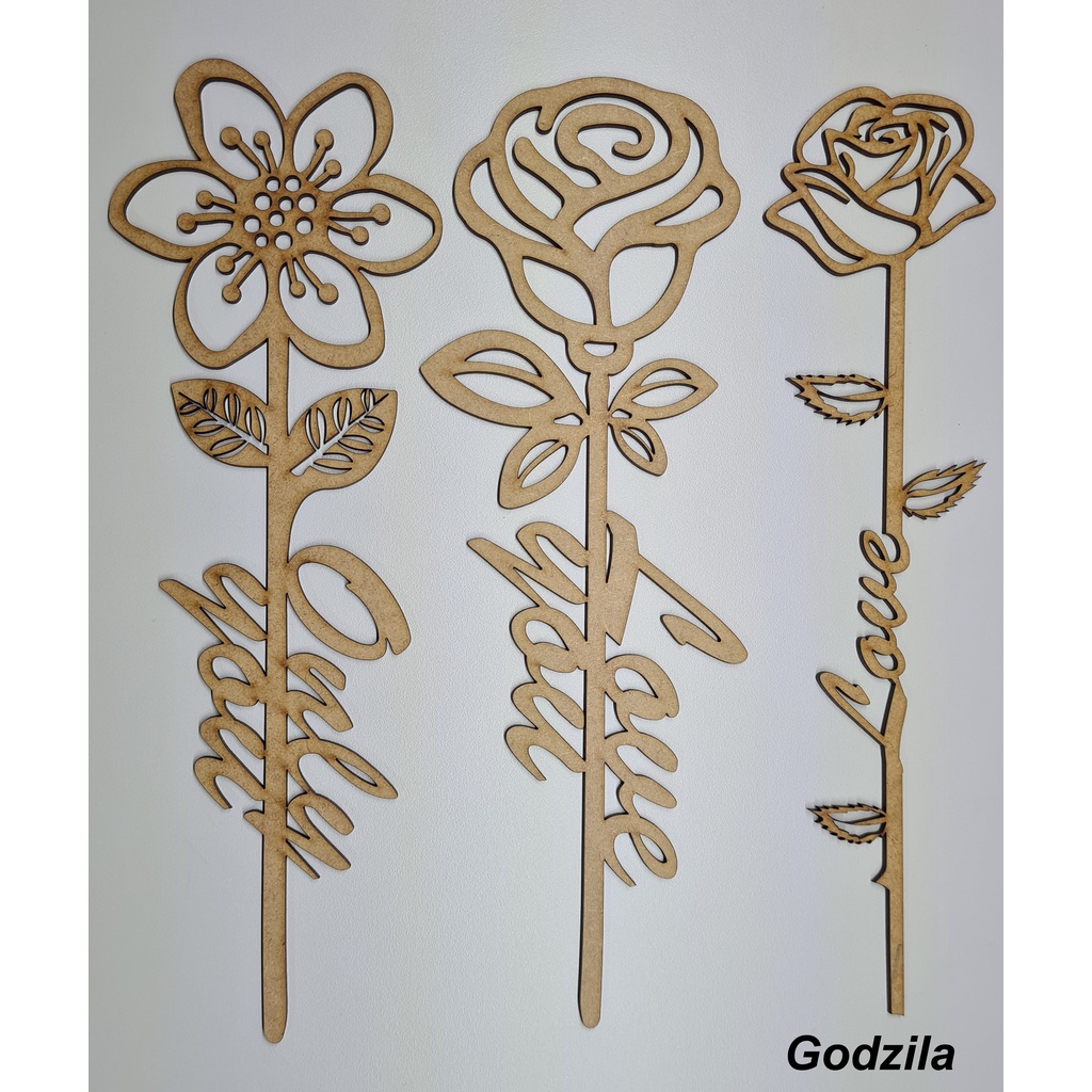 Flores em MDF 3mm 30cm de comprimento | Shopee Brasil