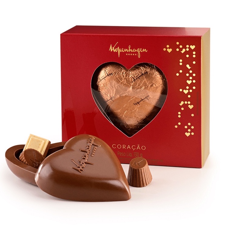 Coração ao Leite Kopenhagen Para Presentear 130G | Shopee Brasil