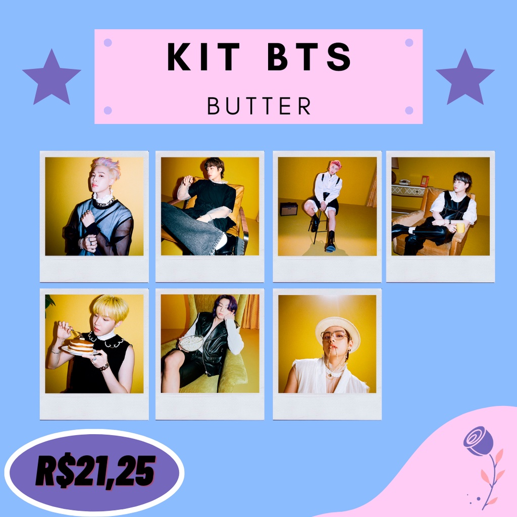 KIT BTS Butter - Polaroids + Photocards + Pôster A4 | Shopee Brasil