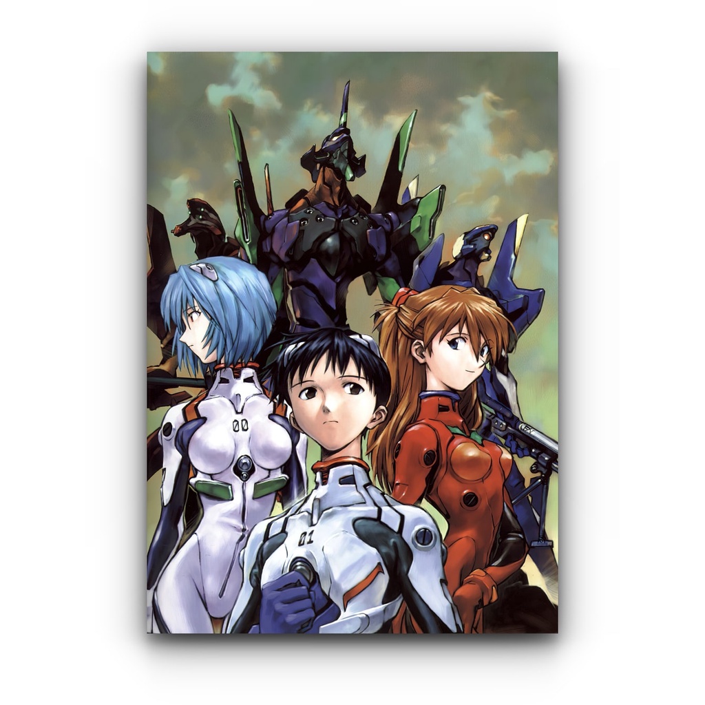 Placa Decorativa quadros Neon Genesis Evangelion Shinji Asuka Rei ...