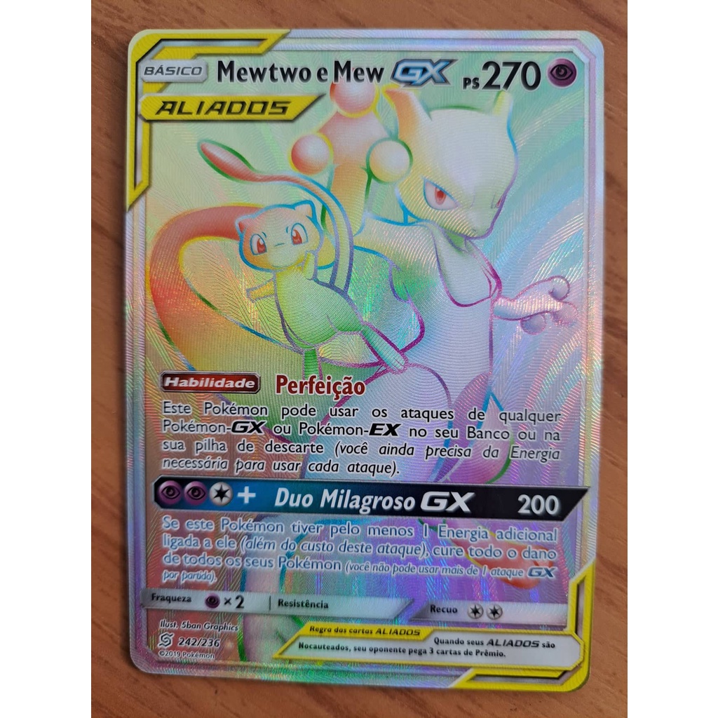 Card Pokémon Mewtwo e Mew GX Foil original e nova | Shopee Brasil