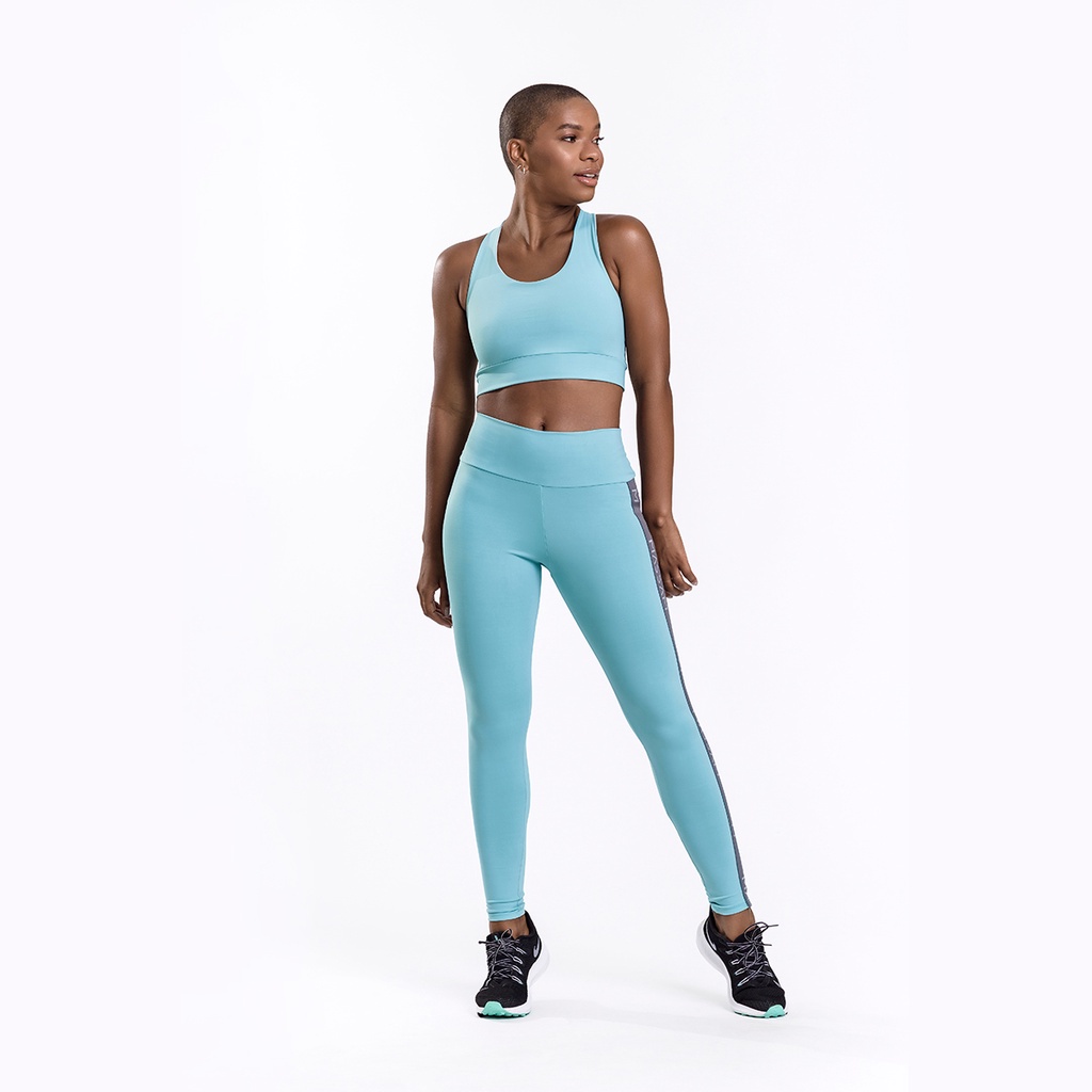 Conjunto Academia Trust Top Com Legging Azul Massam Fitness | Shopee Brasil