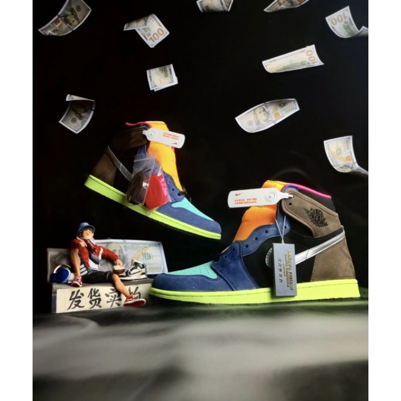 Nike Air Jordan 1 Retro Alto " Tokyo Bio Hack " 【 Real Tiro De Vídeo On ...