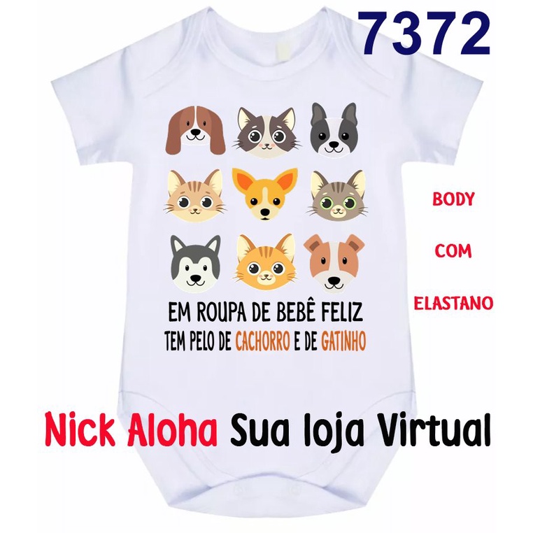 Body Bebê Em Roupa De Bebê Feliz Tem Pelo De Cachorro E De Gatinho Cód ...