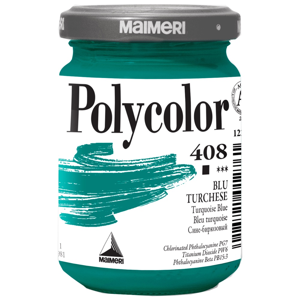Tinta Acrílica Polycolor Maimeri 140ml 408 Turquoise Blue | Shopee Brasil