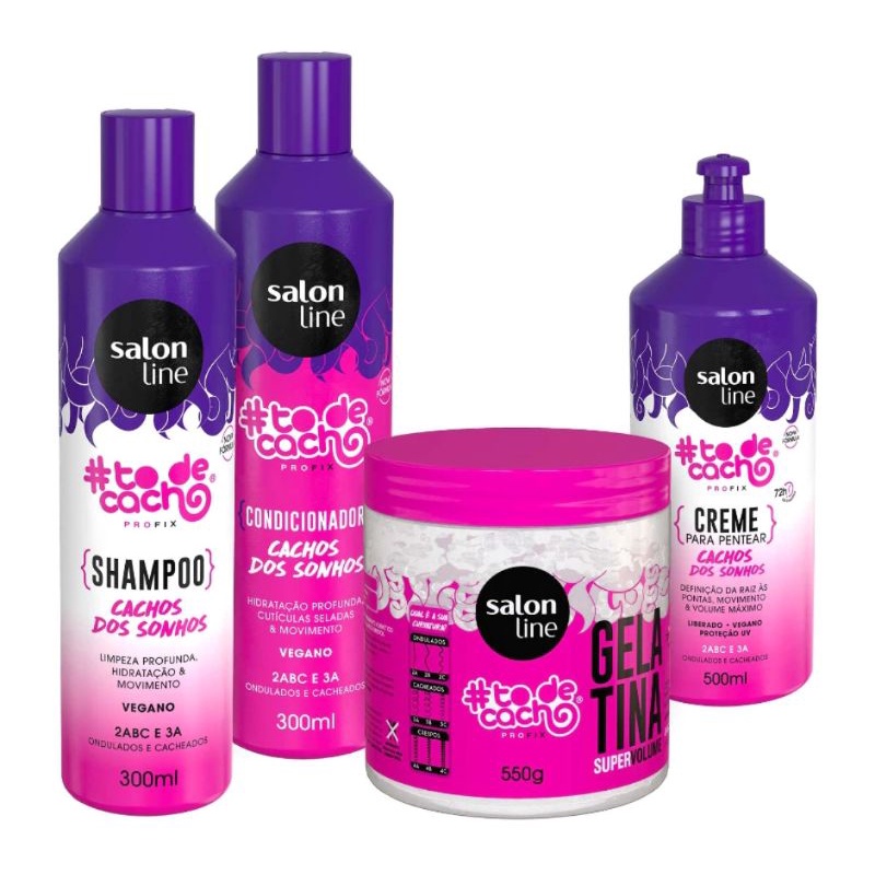 Kit Cachos dos Sonhos + Gelatina Super Volume Salon Line ( Produto ...