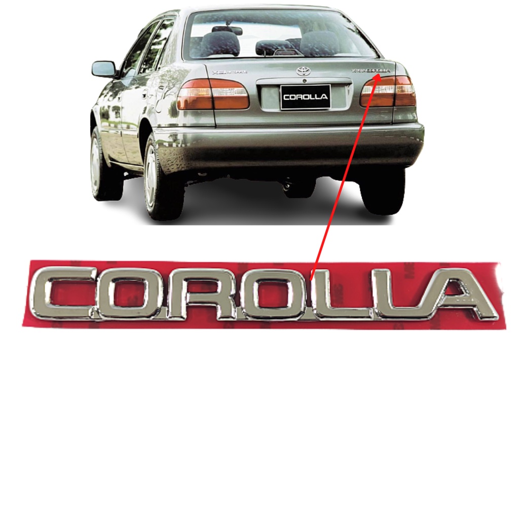 Emblema Letreiro Corolla 1998 1999 2000 2001 2002 TOYOTA cromado ...