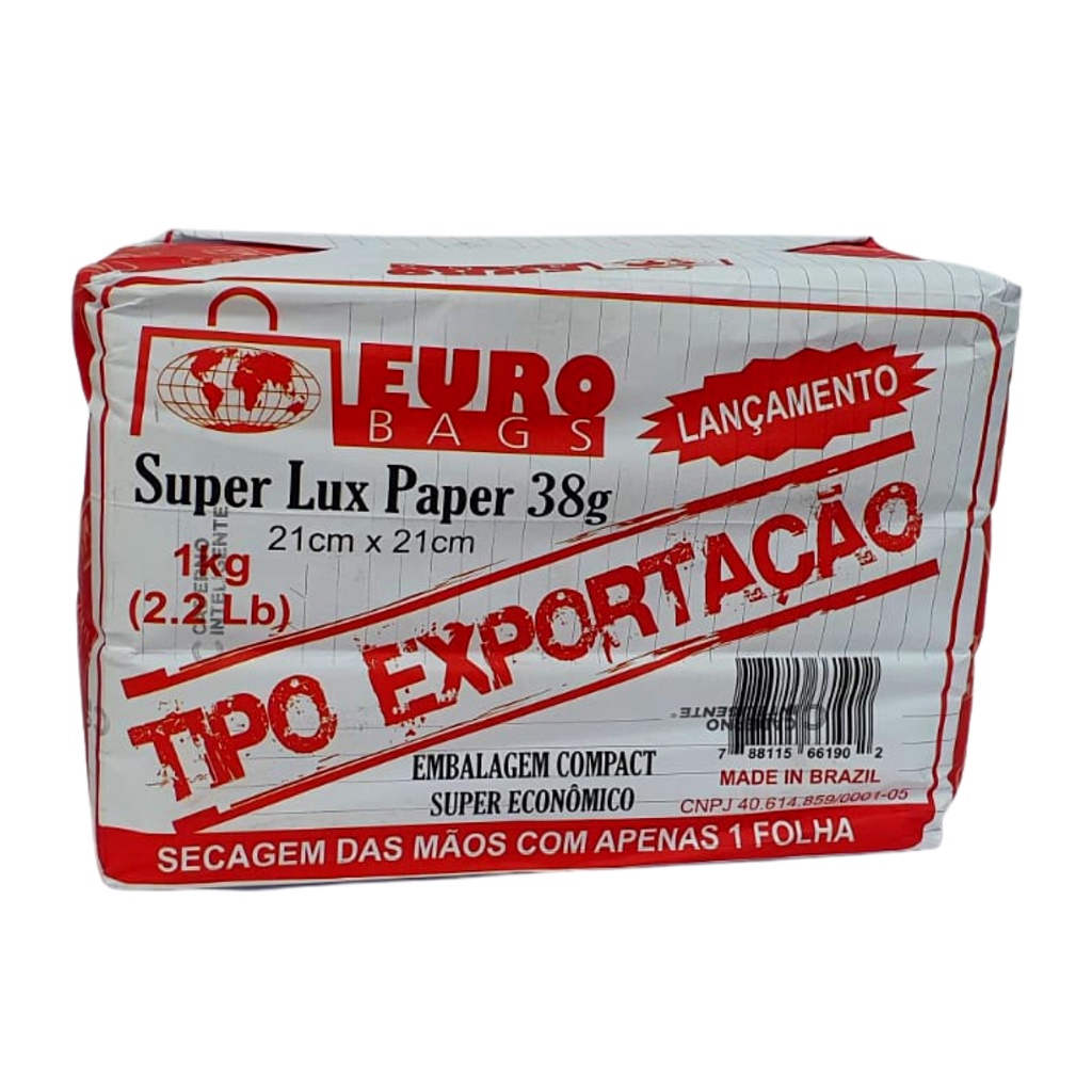Papel Totalha Interfolha Super Lux Paper 21x21 38g 1kg | Shopee Brasil