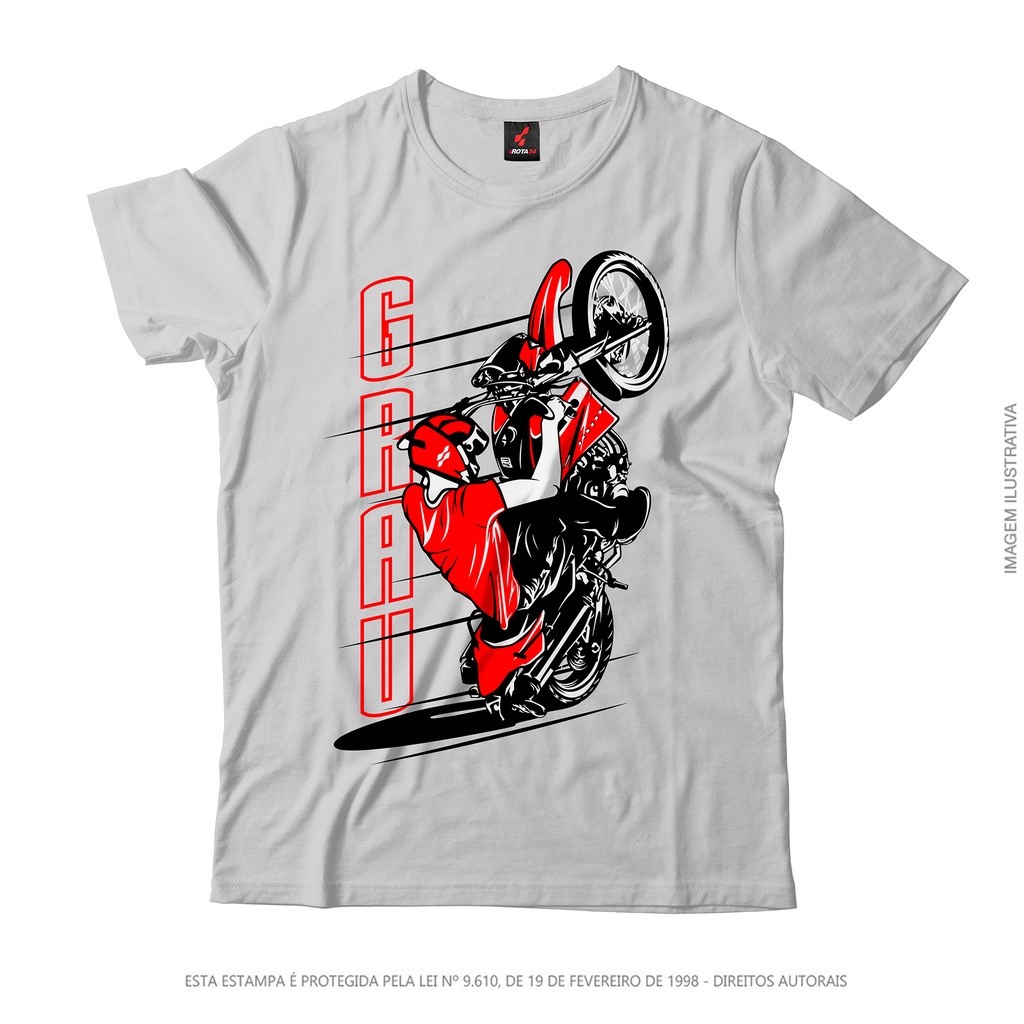 Camiseta Rota 34 XT 660 Grau Vermelha | Shopee Brasil