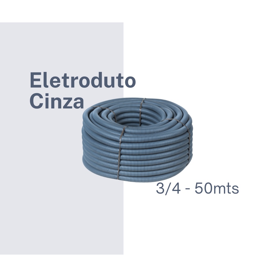 Eletroduto Corrugado Cinza 3/4 X 50 Mts | Shopee Brasil