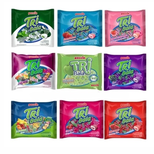 Bala Recheada Tri Bala 500g - Peccin- Escolha o seu sabor preferido ...