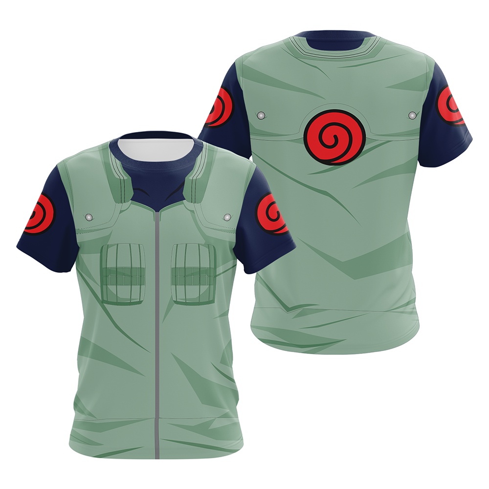 Camisa Uniforme Premium Anime Naruto Kakashi Jounin Azul | Shopee Brasil