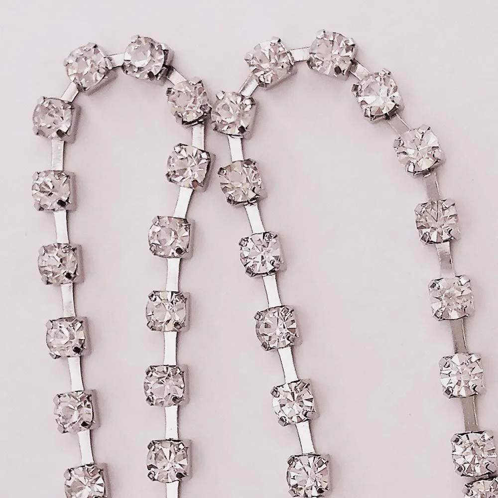 Corrente De Strass Em Metro Ss14 5 Metros Cor Prata | Shopee Brasil