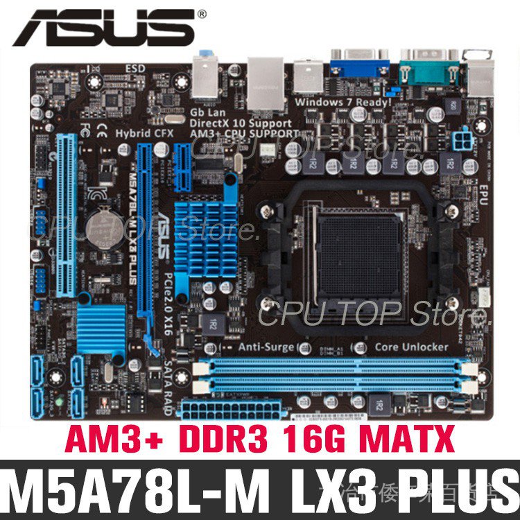 Asus M5A78L-M LX3 PLUS A78 LX Socket AM3 AM3 + DDR3 16G Micro ATX UEFI ...