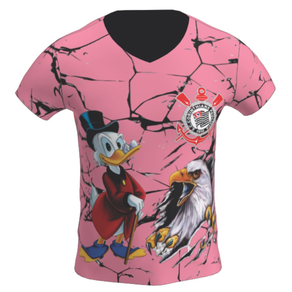 MANTO/CAMISA DO CORINTHIANS ROSA - TIO PATINHAS/ÁGUIA (EDIÇÃO ESPECIAL ...