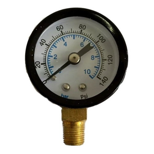 Manômetro Rosca Vertical 1/4 Escala 0 Á 10 Bar 150 Psi 50 Mm | Shopee Brasil