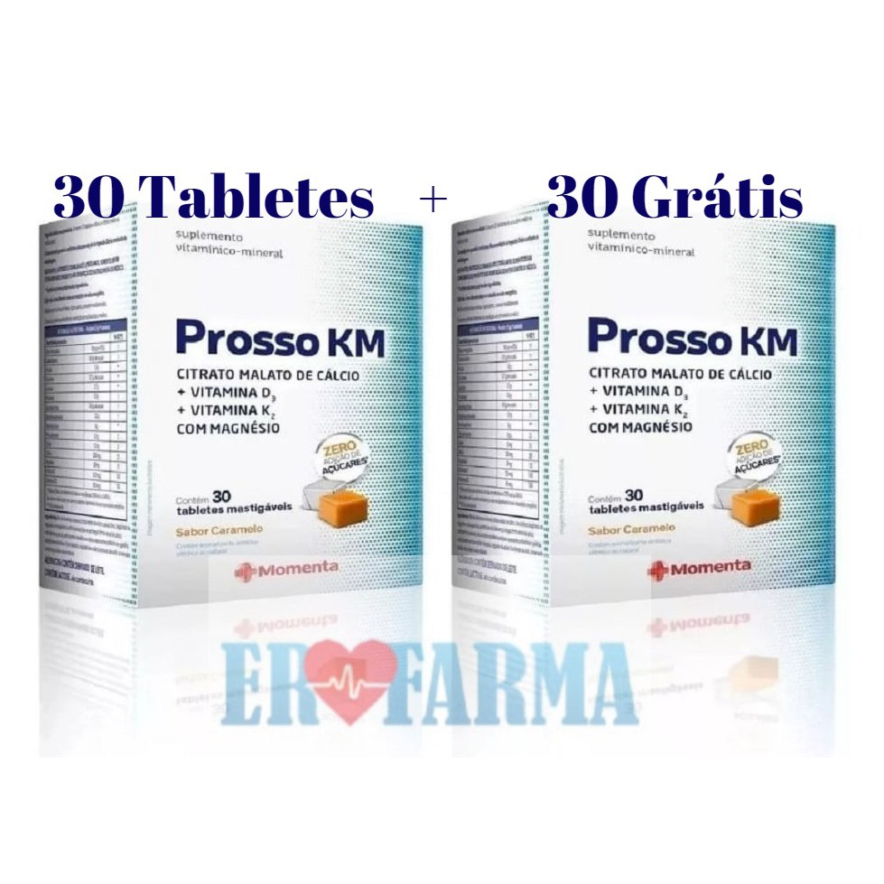 Prosso KM com 30 Tabletes Mastigáveis + 30 tabletes grátis!! | Shopee ...