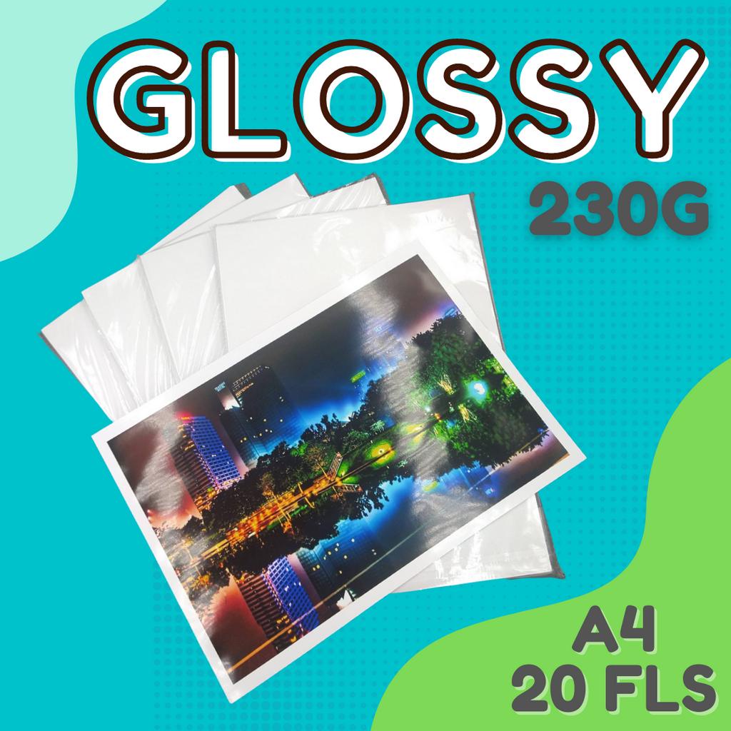 Papel Glossy 230g (A4 20 Fls) Fotográfico de Alta Resolução para Jato ...