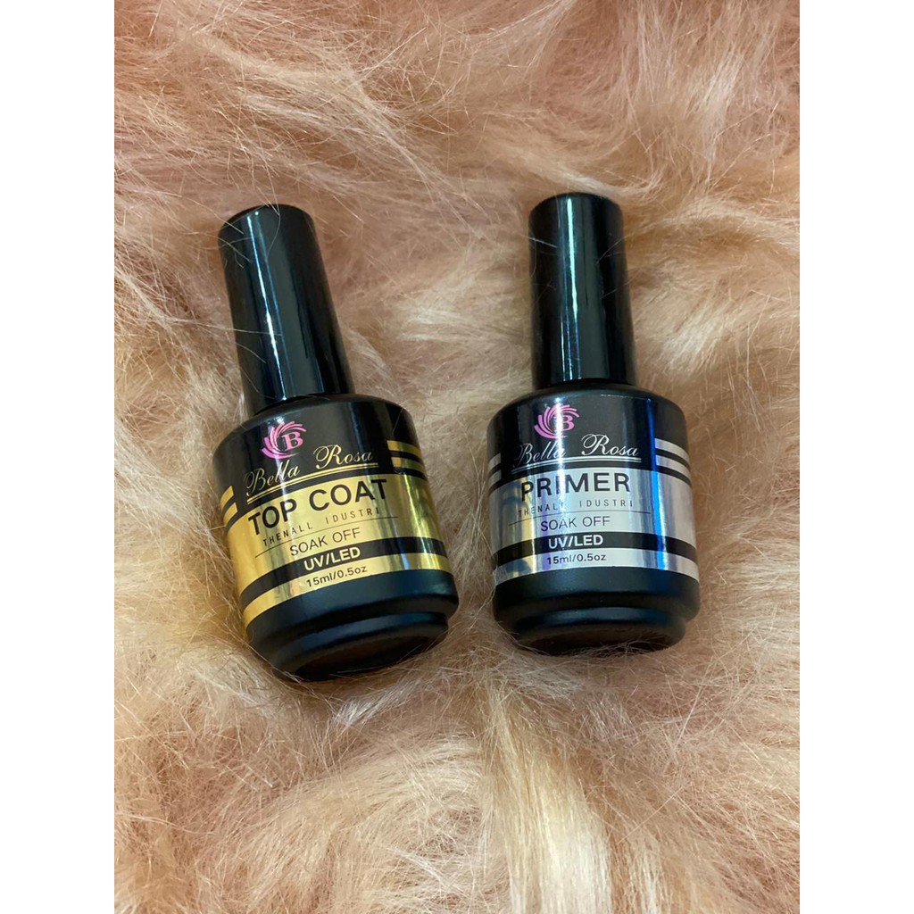Kit 1 Primer Bella Rosa E 1 Top Coat Bella Rosa 15 Ml | Shopee Brasil