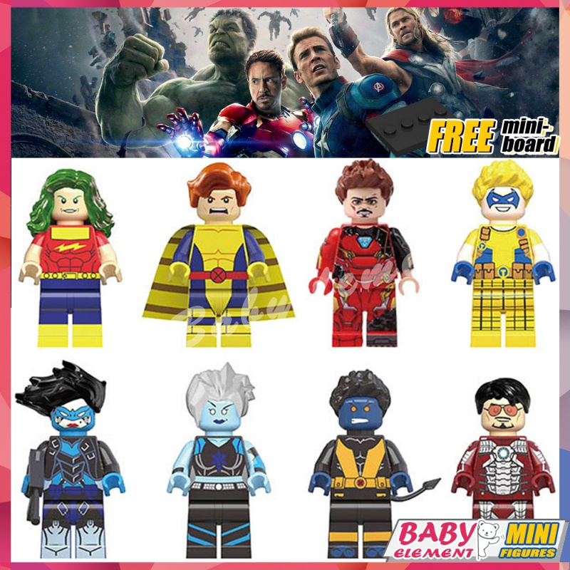 8 Tipos Minifiguras Blue Bird Nightcrawler Trickster Banshee Homem De ...