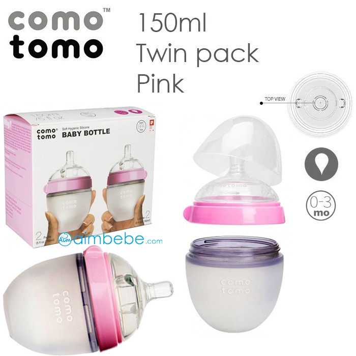 Comotomo Garrafa Twin Pack 150ml-Rosa (Frasco Baby Pacifier) | Shopee ...