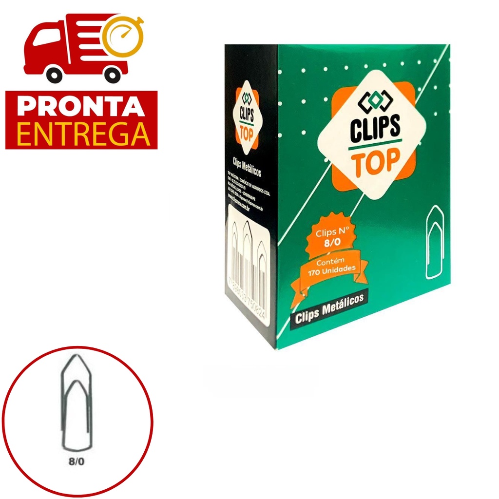 Clips N 8/0 Cx Grande 170 Unidades Clips Top | Shopee Brasil