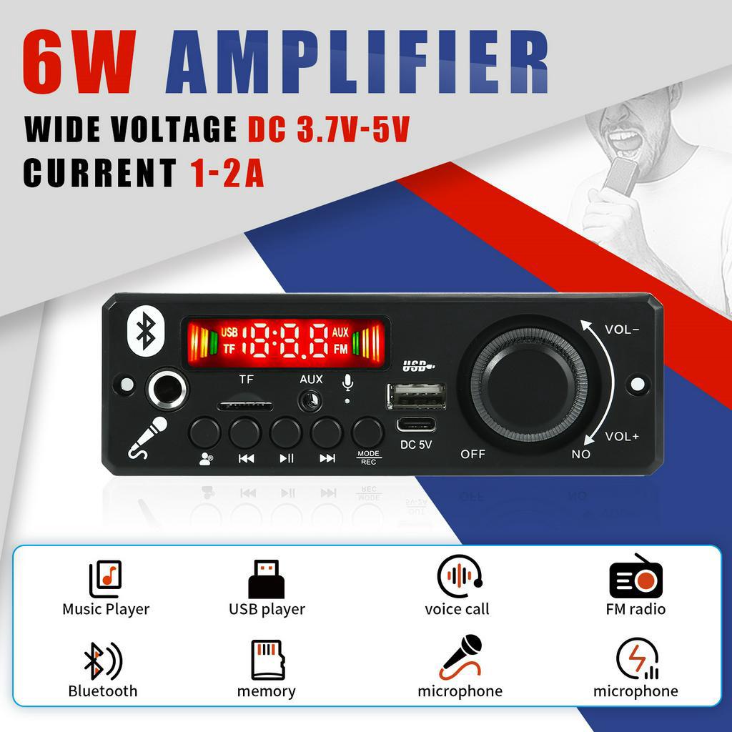 Placa Decodificadora MP3 WMA 5V Bluetooth 5.0 FM Carro Áudio com Controle Remoto e Microfone ...