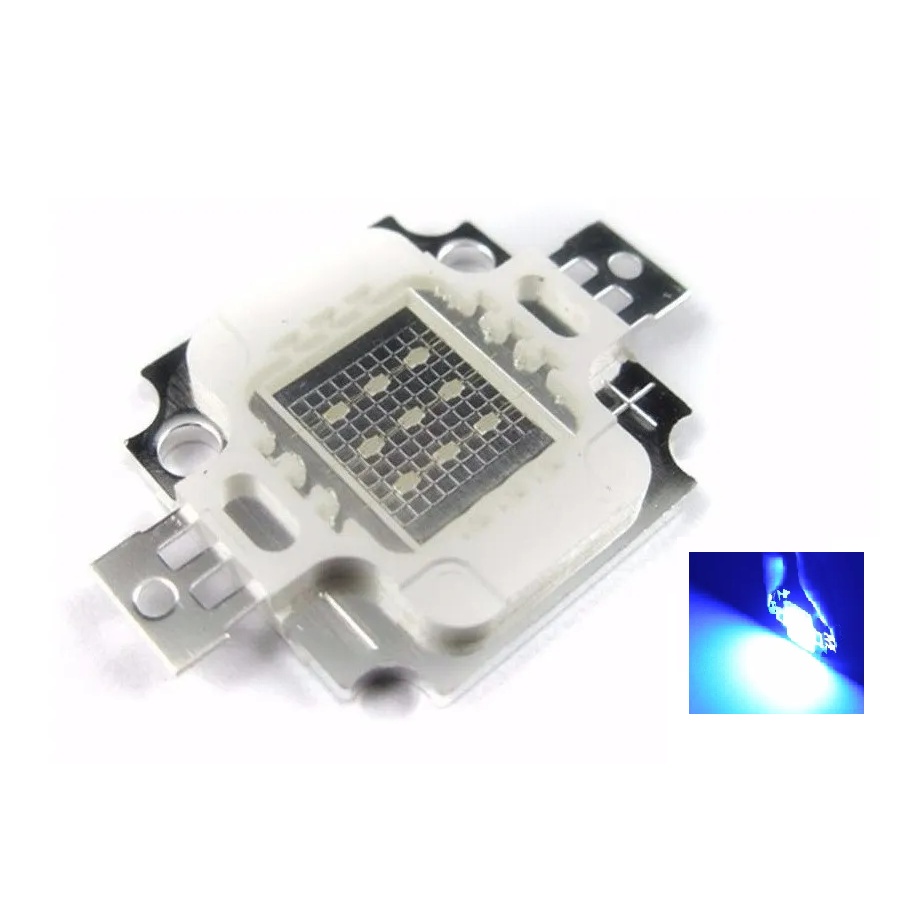 Kit 10 Chip Super Power Led 10w 9v-12v Azul | Shopee Brasil