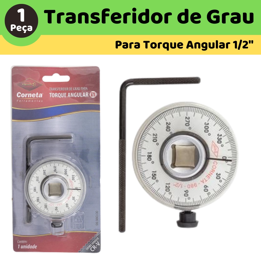 Transferidor De Grau 360º Angular Encaixe De 1/2" Automotivo | Shopee ...