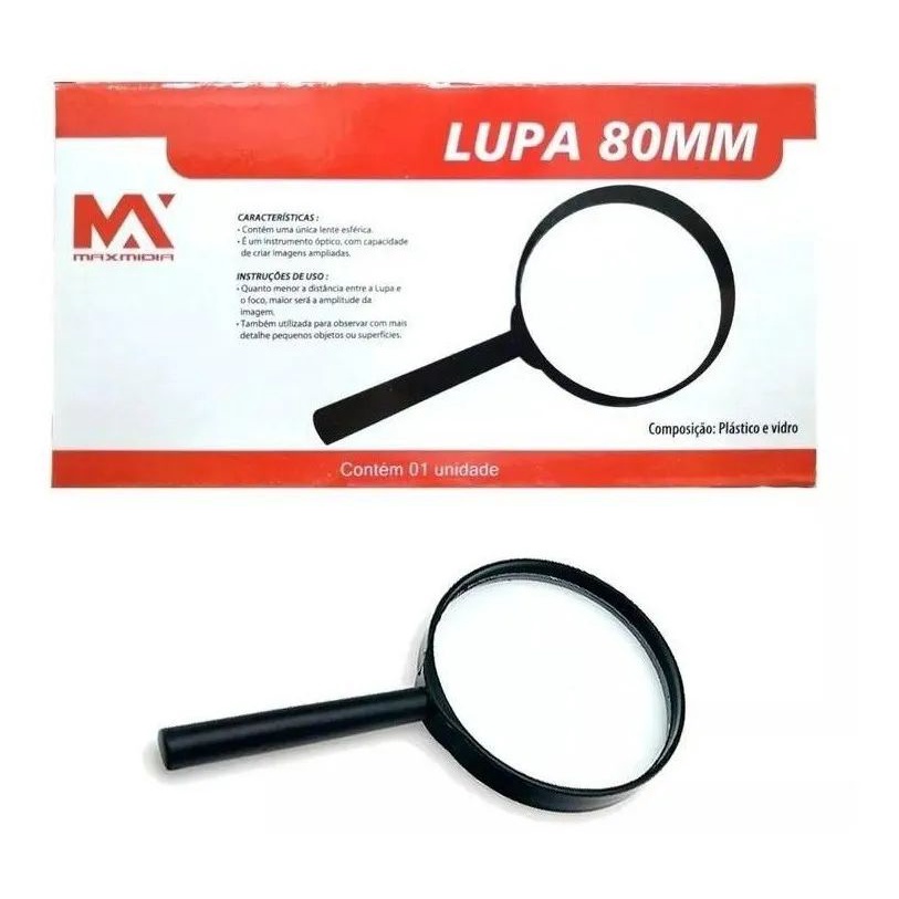 Lupa De Mao Lente De Aumento Vidro Zoom 80mm Profissional | Shopee Brasil