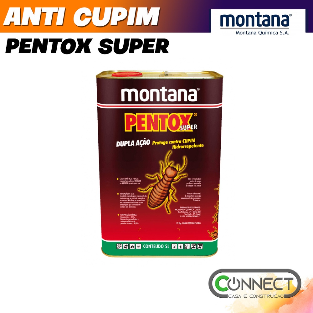 Pentox Anti Cupim e Brocas Super Incolor 5 Litros Montana | Shopee Brasil