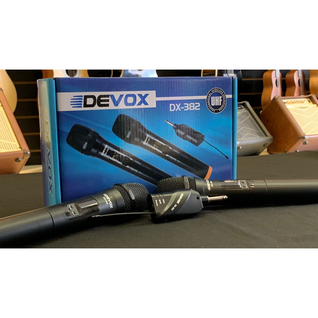 Microfone Duplo S/ Fio UHF Devox DX-382 (2 Bastões) | Shopee Brasil