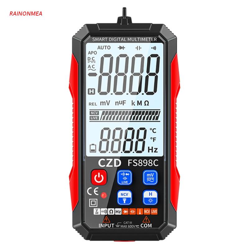 RAINONMEA Digital Multimeter USB Chargeable Smart Test NCV AC Voltage ...