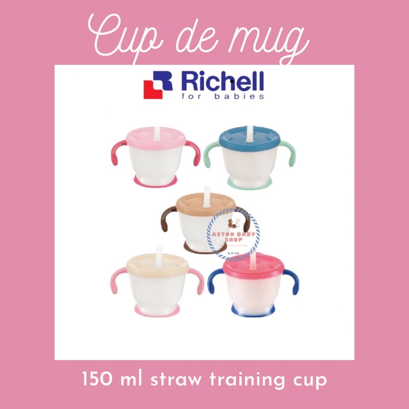 Richell AQ Caneca de Treinamento de Palha de Mpasi Glass Kids Aprendendo A Beber | Shopee Brasil