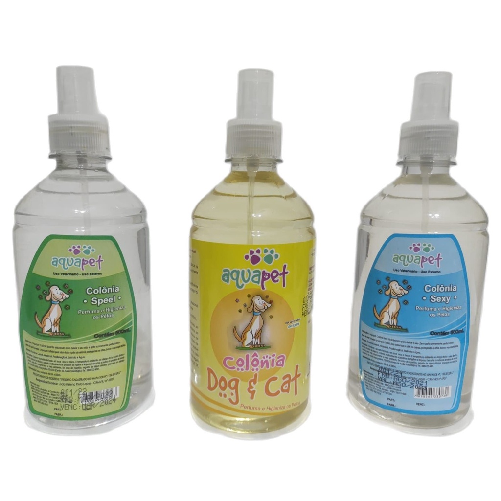 Perfume Pet Colônia Aquapet 500ml (para cães e gatos) | Shopee Brasil