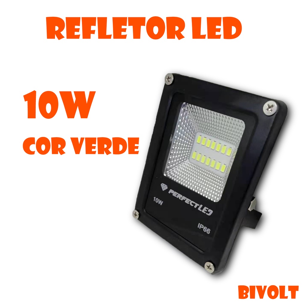 Refletor Holofote Led Smd 10w Verde Bi Volt Prova D'água PRONTA ENTREGA | Shopee Brasil