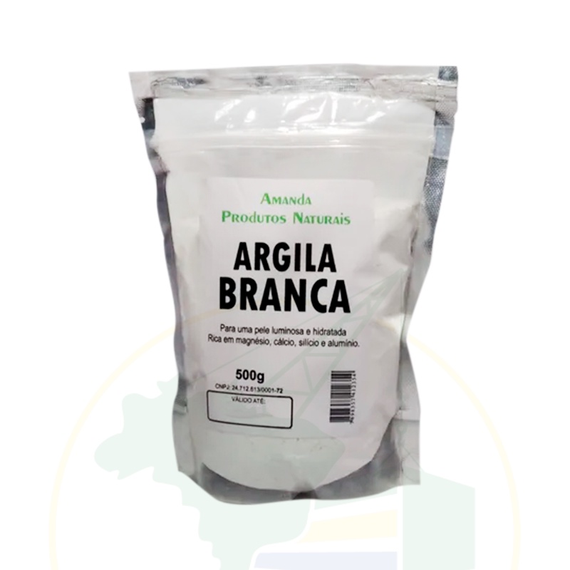 kit com 4 Argila BRANCA - Amanda Produtos Naturais - 500g | Shopee Brasil