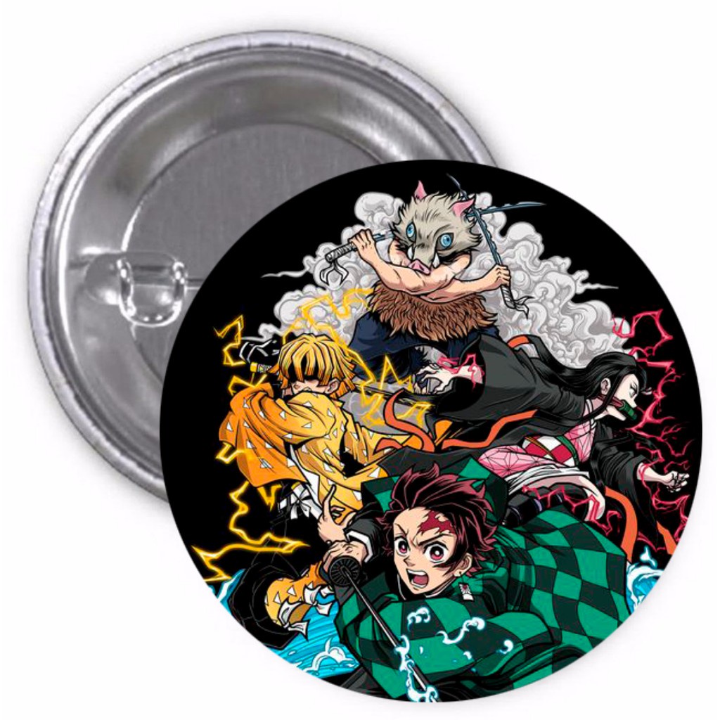 5 Botons Demon Slayer (Tanjiro Nezuko Zenitsu Inosuke) 4,5cm anime ...