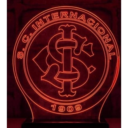 Luminária Acrílico Led, Time Do Internacional, Linda | Shopee Brasil