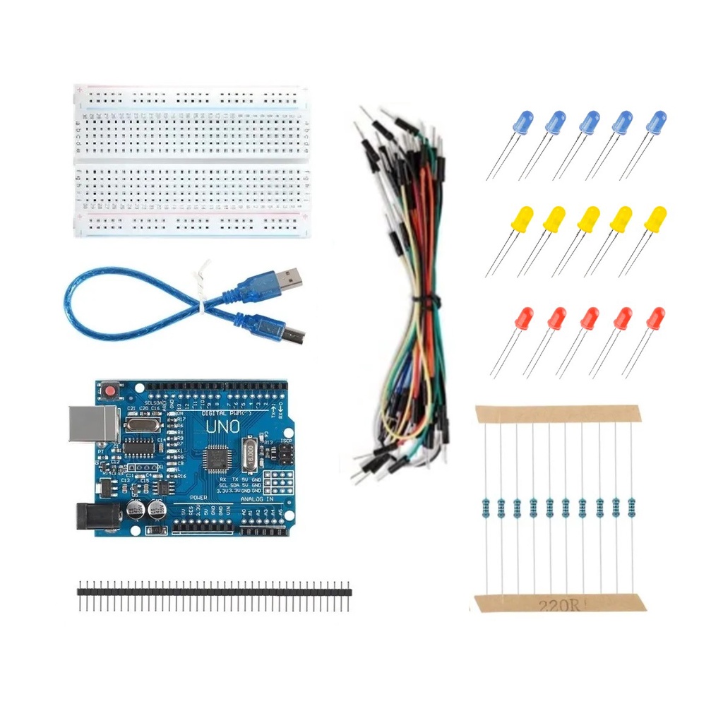 Kit Starter Com Uno Ch340 Compativel Com Arduino | Shopee Brasil