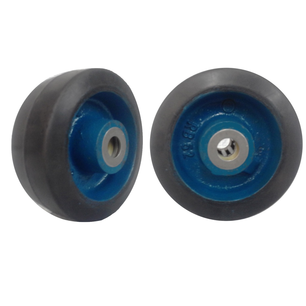 Conjunto Roda de Ferro Revestida em Borracha 5x2 Rolamento de Rolete 5/8" - RB5X2R58 | Shopee Brasil
