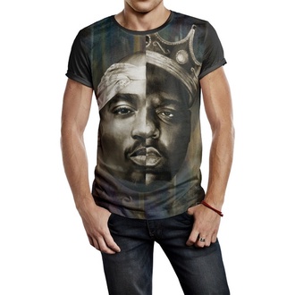Camiseta Masculina Plus Size Biggie & Tupac Shakur Camisa 2Pac Rapper ...