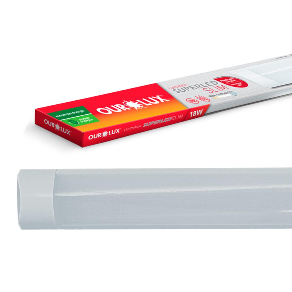 Luminaria Led Slim 18w 6500k Luz Branca Leitoso 60cm Ourolux | Shopee Brasil