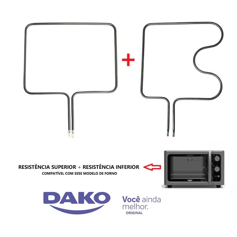 Kit 2 Resistências P/ Forno De Bancada Dako Supreme 44L | Shopee Brasil