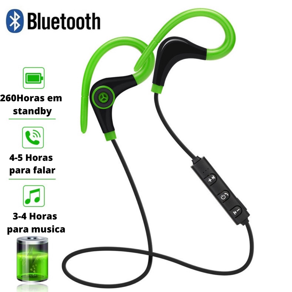 Fone de ouvido intra auricular sem fio bluetooth com gancho E microfone ...