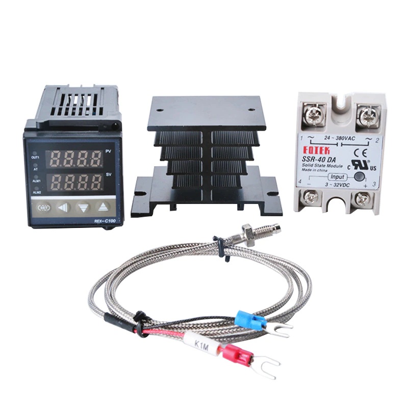 Kit Controlador Temperatura Digital Pid 40a Rex-C100 Bivolt Termostato Relé SSR 40A Termopar K ...